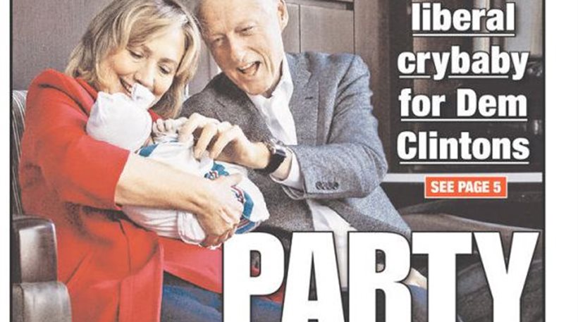 New York Post's tabloid headlines on the Clinton grandchild ...