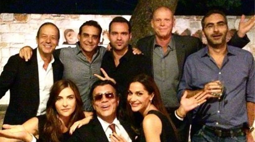 Greek singer Vandi and Marathonas mayor Psinakis in a private party ...