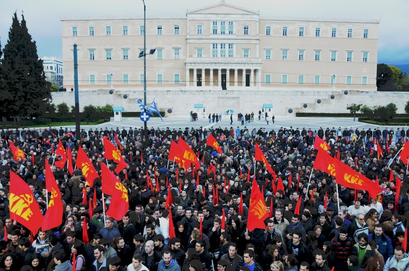 Greek Communist Party protests against the Eurogroup deal - ProtoThema ...