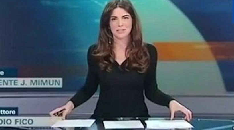 Real "Basic Instinct" moment for hot Italian news reader (video ...