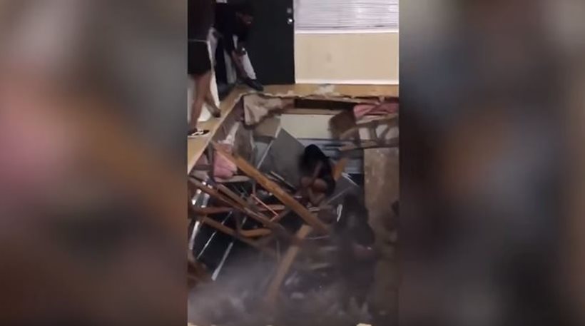Horrifying video shows moment floor collapses as students dance in ...