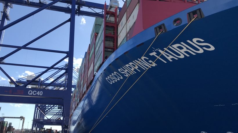Largest container vessel in the world "Taurus" docks at Piraeus port ...