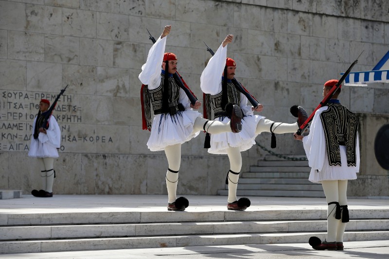 AP: Meet the Godly giants in kilts. The Greek Presidential Guards ...