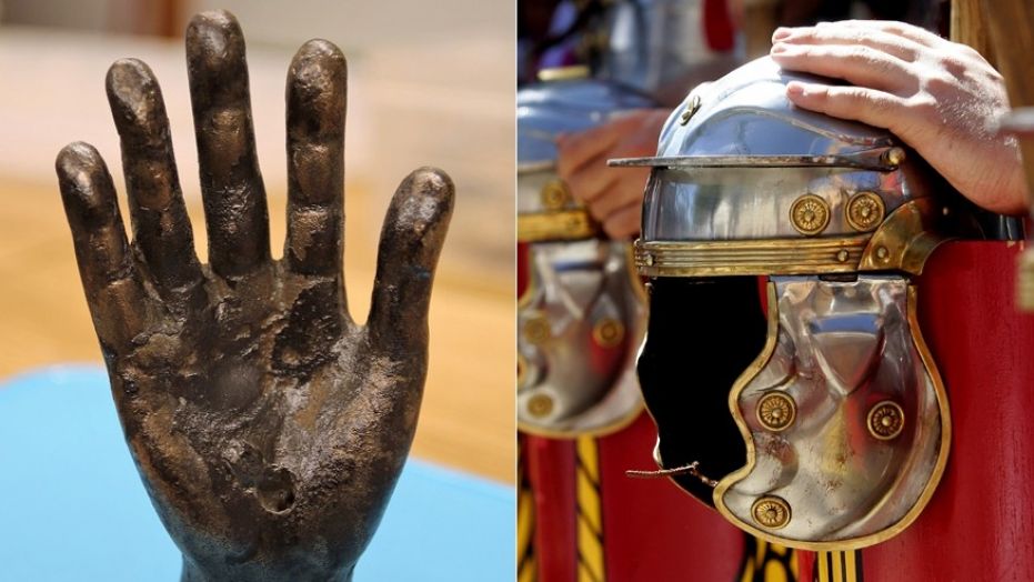 Roman "hand of god" unearthed by archaeologists near Hadrian's Wall ...