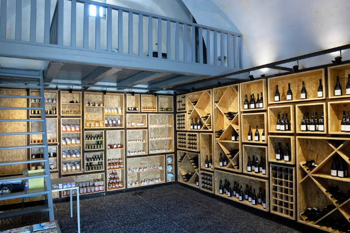 The impressive multi-level Santorini winery built according to the ...