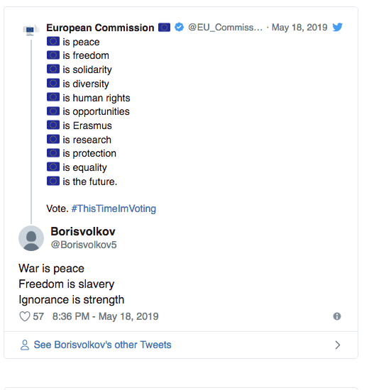 European Commission 'creepy' Orwellian-type tweet causes backlash ...