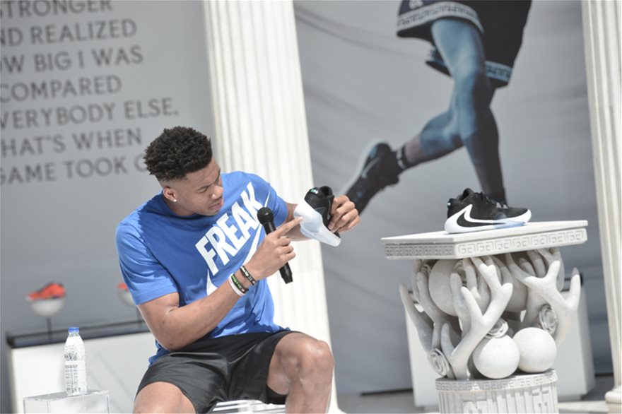 The Greek Freak presents his new shoes at Zappeion in Athens (photos ...