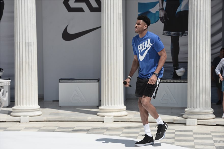 The Greek Freak presents his new shoes at Zappeion in Athens (photos ...