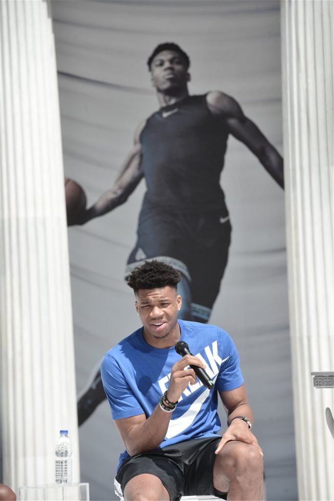 The Greek Freak presents his new shoes at Zappeion in Athens (photos ...