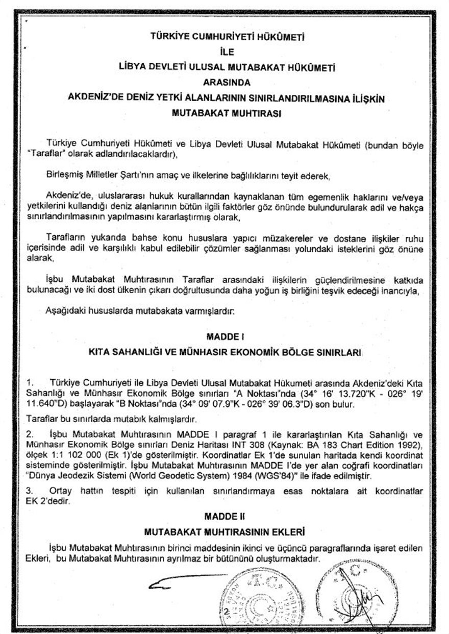 Greece has the Turkish-Libyan MOU in its hands - ProtoThema English