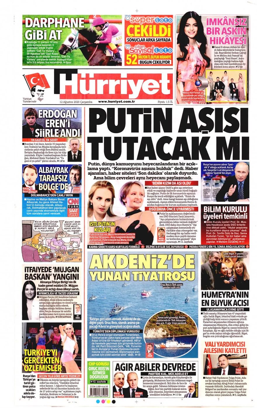 Turkish media reports Turkey will not back down in East Mediterranean ...