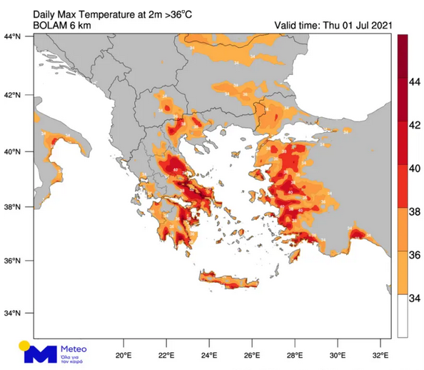 Greece: Unbearable heatwave with 44 degrees today on the central ...