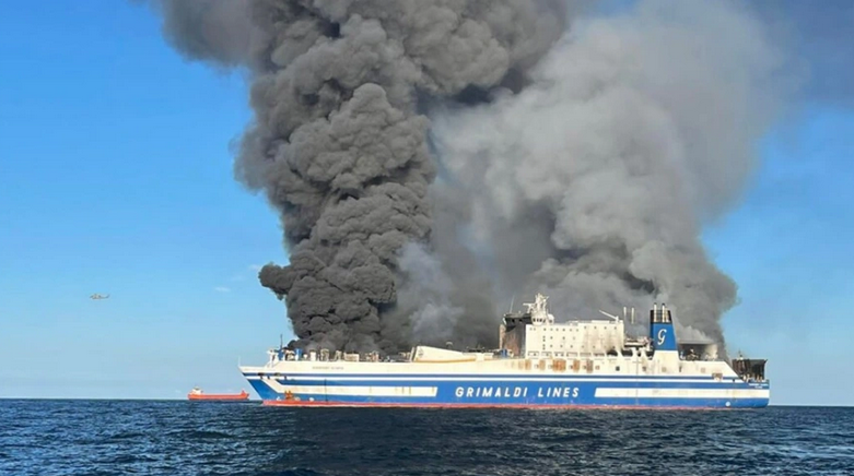 Ship on fire off Corfu: The fire started from the garage (videos-photos ...