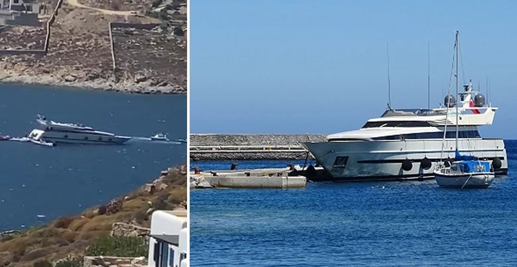 Super-luxury yacht sinking in Mykonos (video) - ProtoThema English