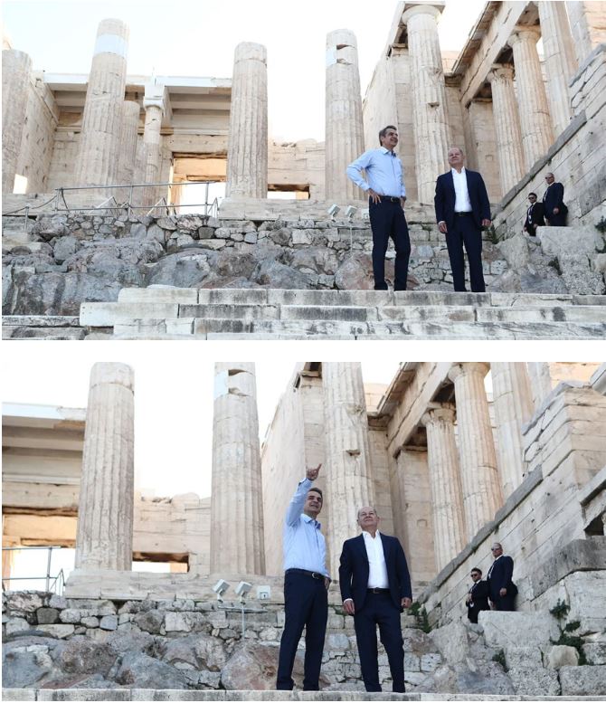 PM Mitostakis at the Acropolis with German Chancellor Olaf Scholz ...