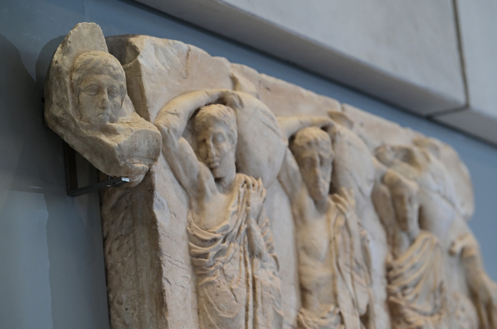 The three fragments of the Parthenon Sculptures returned by the Vatican are now in the Acropolis ...
