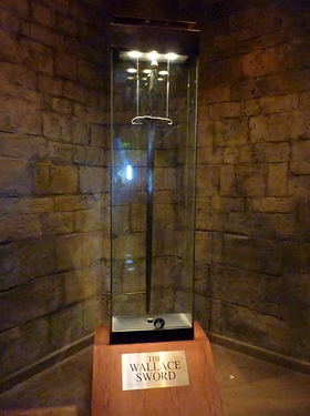 William Wallace's sword being checked for damage after casing smashed ...