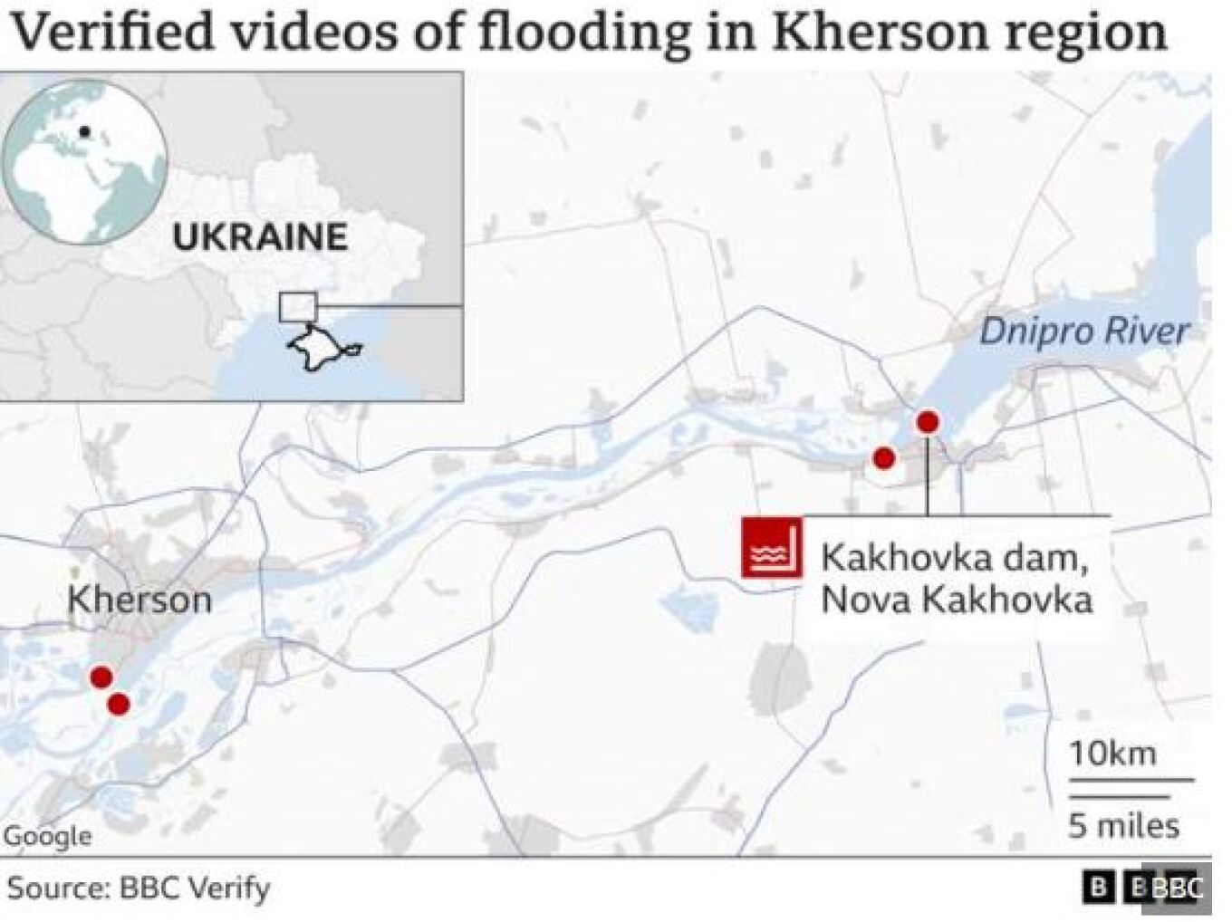 First satellite image of destroyed dam in Kherson - Beavers took to the ...