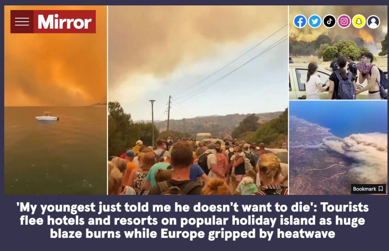 Fire in Rhodes: Top story in the British media - ProtoThema English