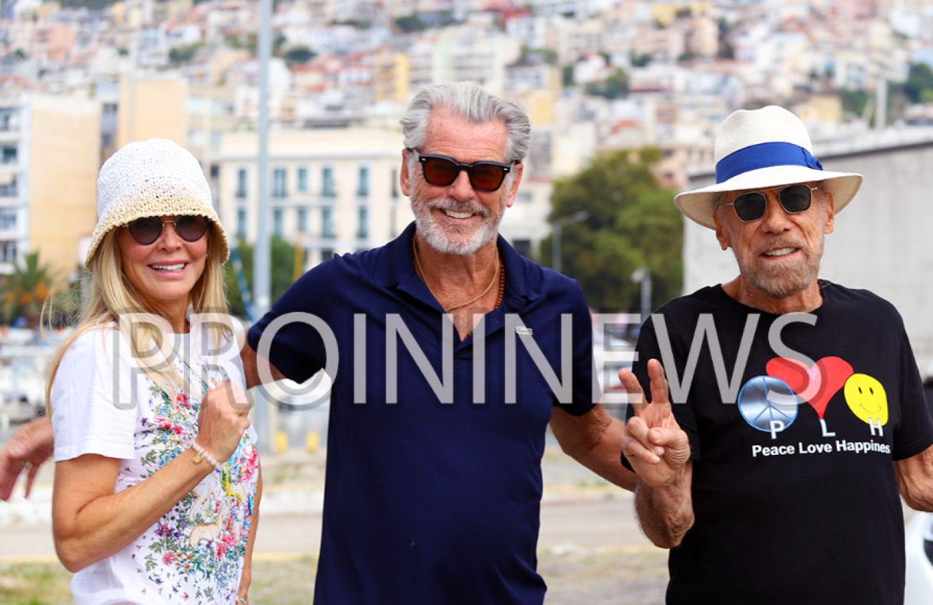 "James Bond" lands in Kavala - Pierce Brosnan in Greece (photos ...