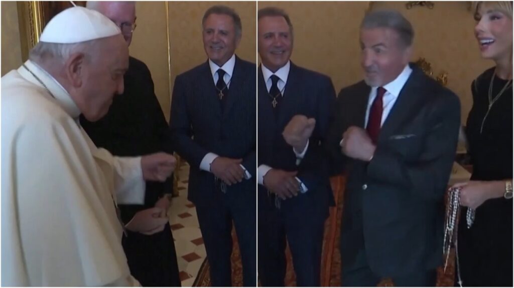 Watch Pope Francis “Boxing” with Sylvester Stallone In Vatican Meeting ...