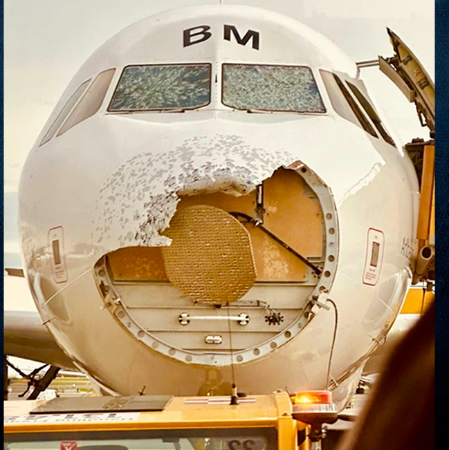 Terror Struck Aboard an Austrian Airlines Flight when Hail Damaged the ...