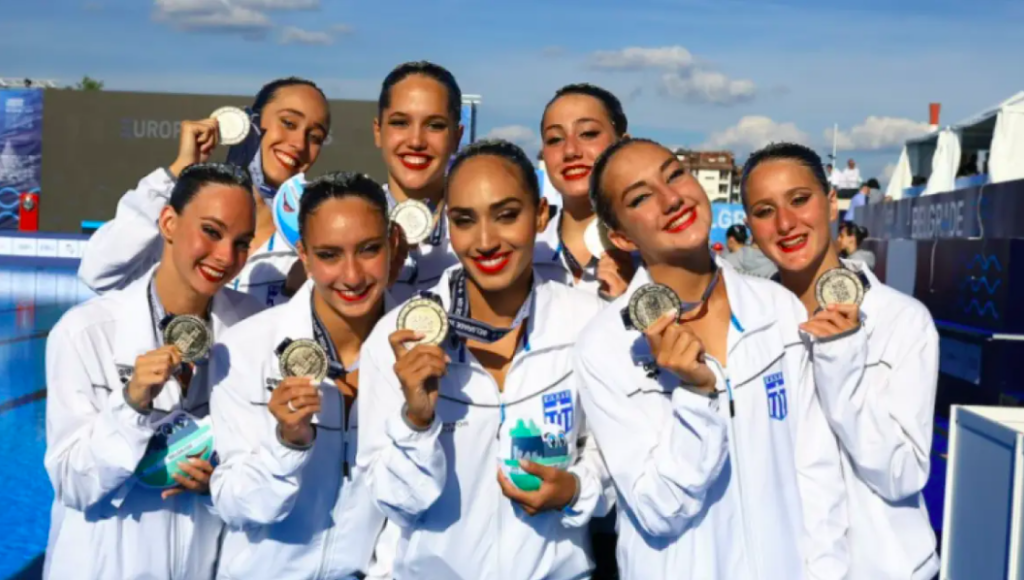 Synchronized Swimming: Gold Medal for Greece in the Freestyle category ...