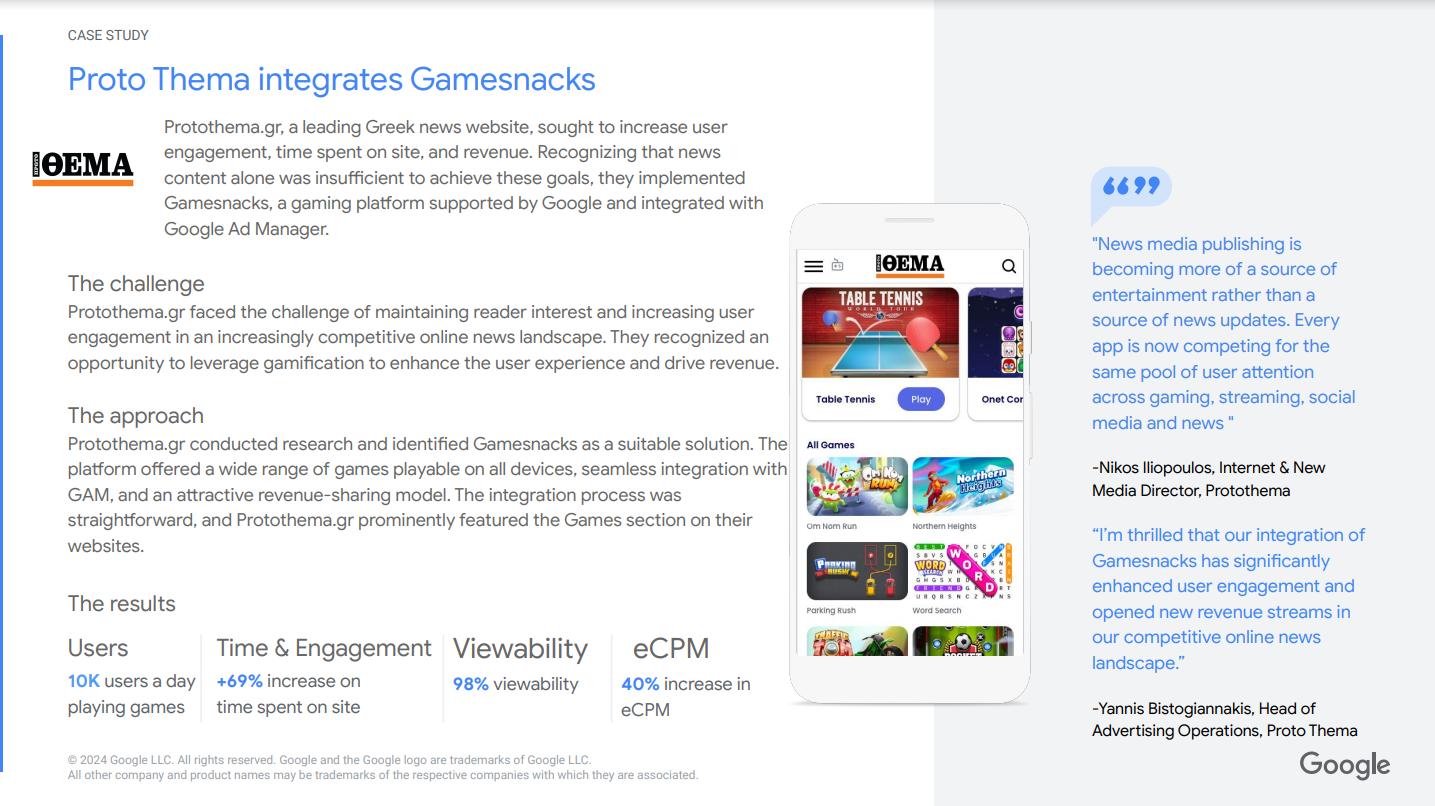 Protothema.gr became once again a case study by Google - The positive results from the ...