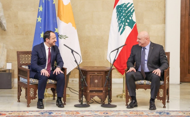 The first meeting of the new Lebanese President with Christodoulides ...