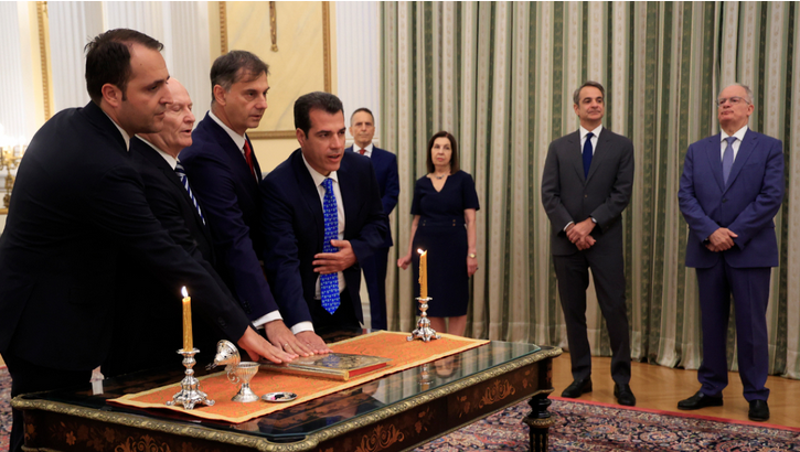 The new Minister of Immigration, Thanos Plevris and three deputy ...