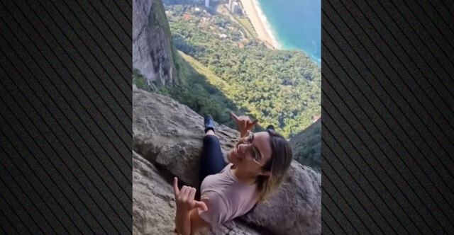 Breathtaking video: tourist without equipment on the edge of the most ...