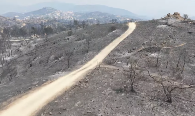 Nightmarish scene in Chios after the fire – The scale of the destruction from above, watch video ...