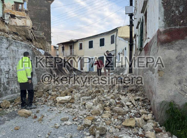In a state of emergency in northern Corfu - Landslides, closed schools ...